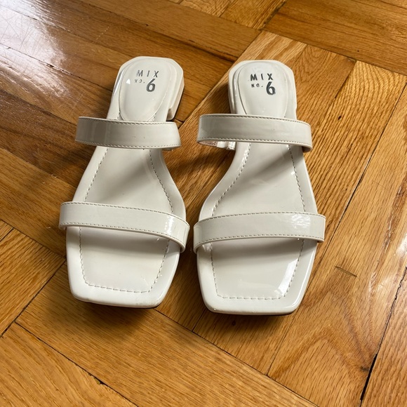 Mix No. 6 | Shoes | Mix No 6 White Slide Sandals Size 9m Square Open ...
